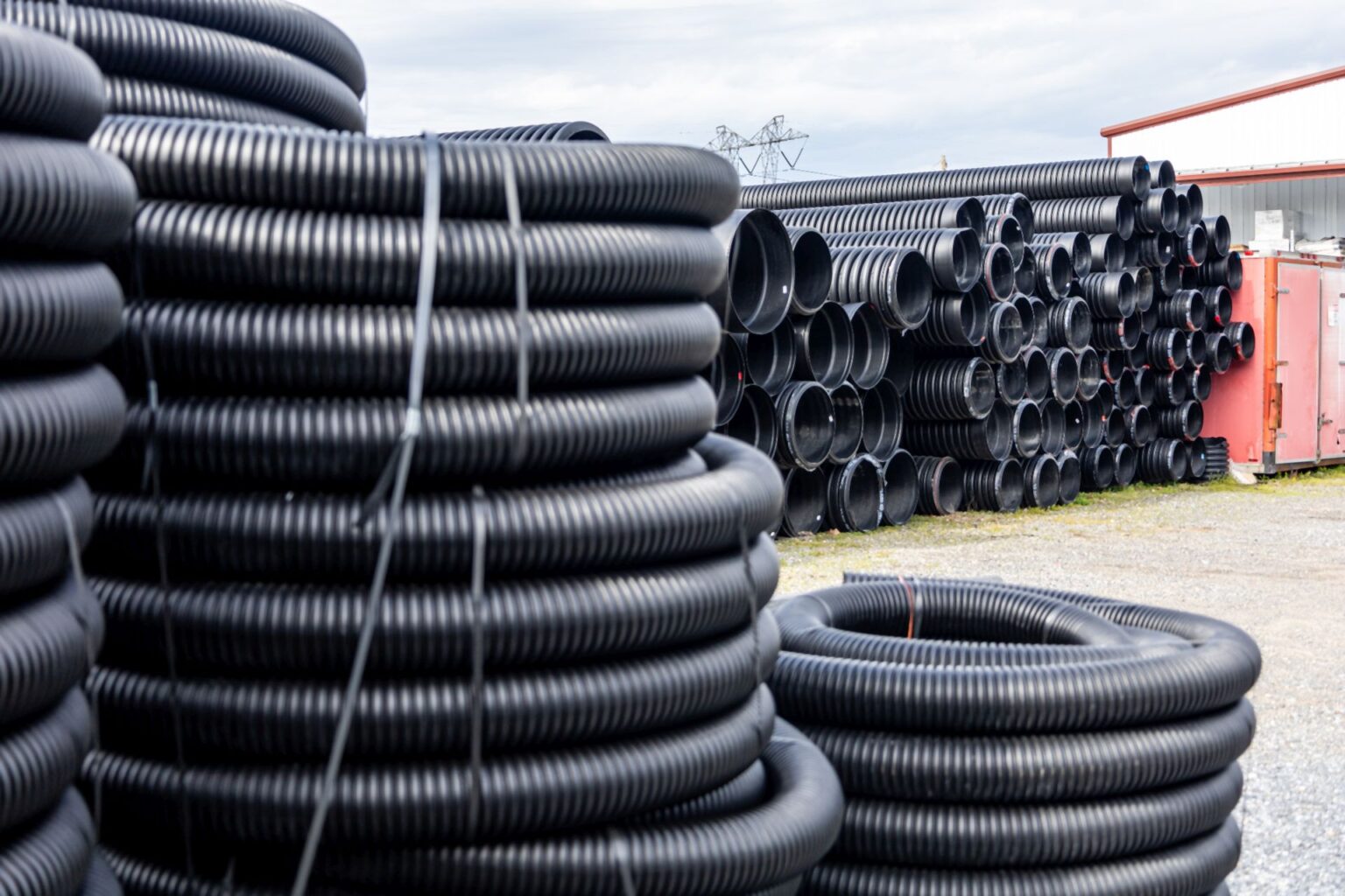 4" Corrugated Drain Pipe, perforated, 100' coil